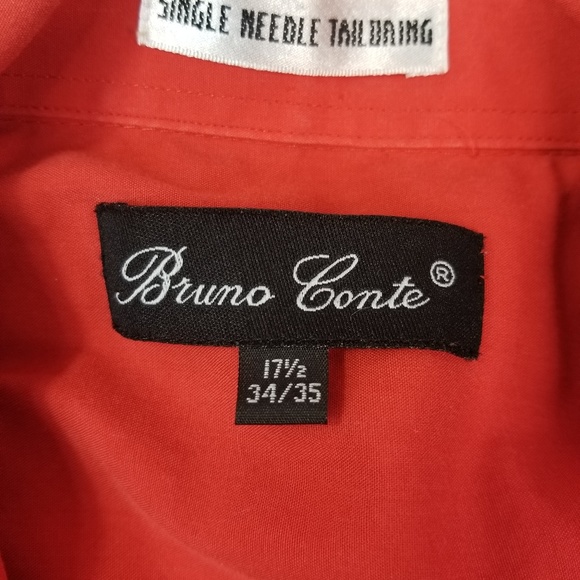 bruno conte | Shirts | Bruno Conte Mens Dress Shirt 7 12 3435 Red ...